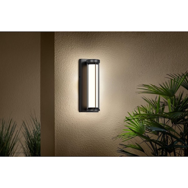 Hampton Bay Madison 12.375 in. Matte Black Hardwired Integrated LED ...
