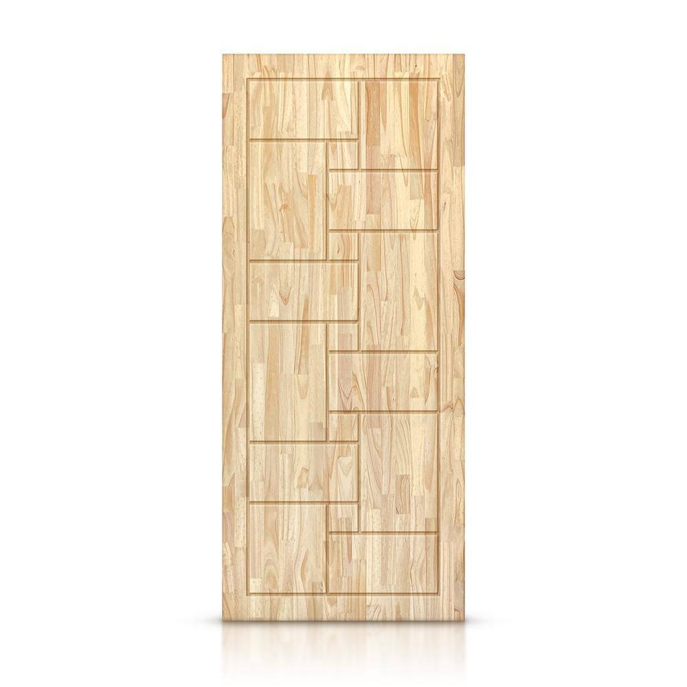 CALHOME 36 in. x 84 in. Hollow Core Natural Pine Wood Unfinished ...