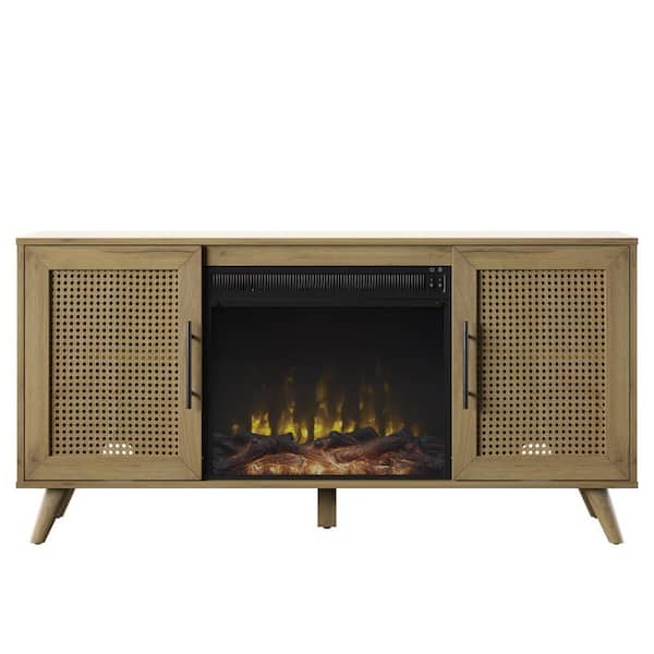 Twin Star Home 57 in. Freestanding Wooden Electric Fireplace TV Stand ...
