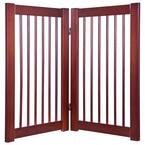 WELLFOR 35 in. H Configurable Folding Freestanding 4 Panel Wood Dog ...