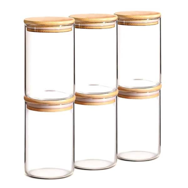 Lynzavix 6-Piece Airtight Clear Glass Storage Containers with Lids See ...