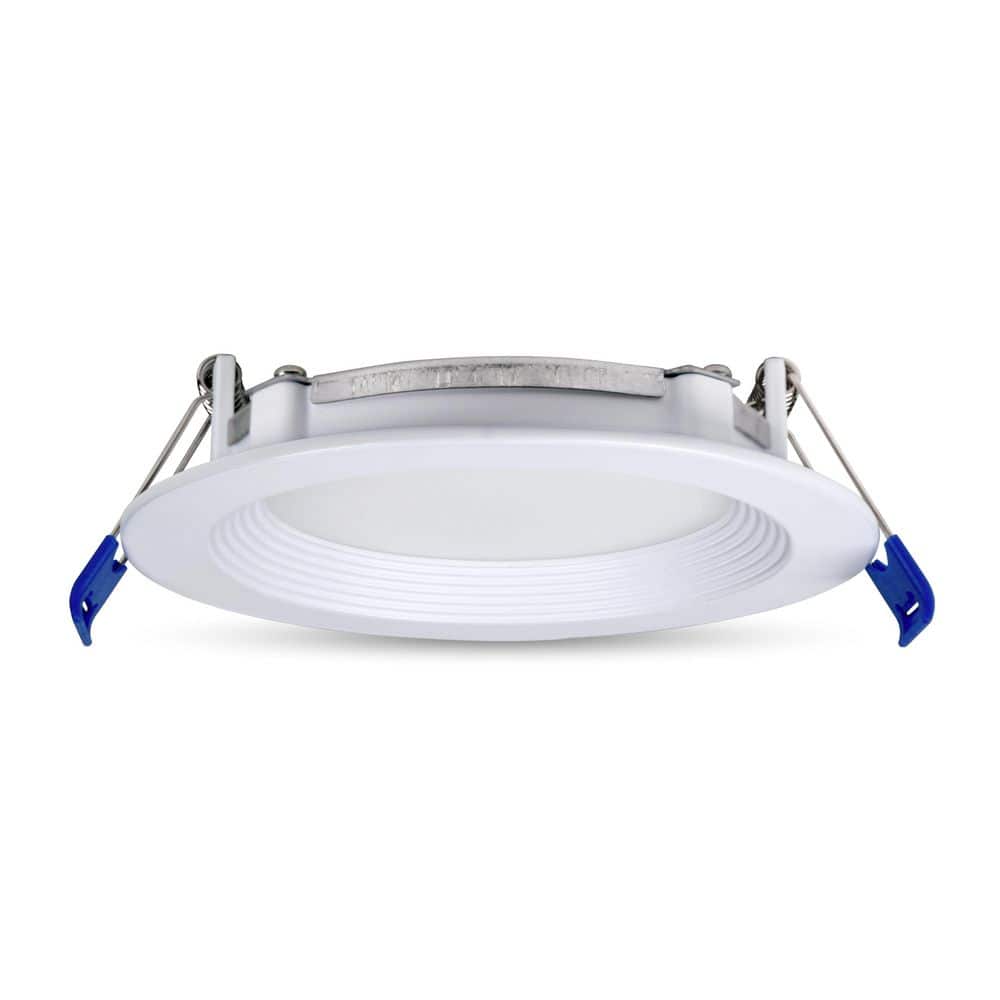 Leviton 4 in. Round Baffle Slim Integrated LED Recessed Downlight, 820 ...