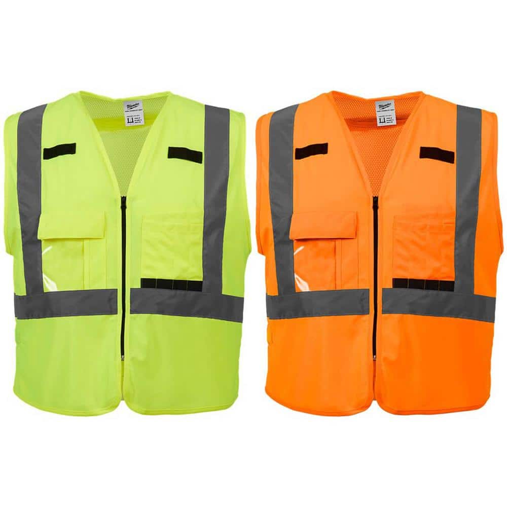 Milwaukee Small/Medium Orange and Yellow Class 2 High Visibility Safety ...