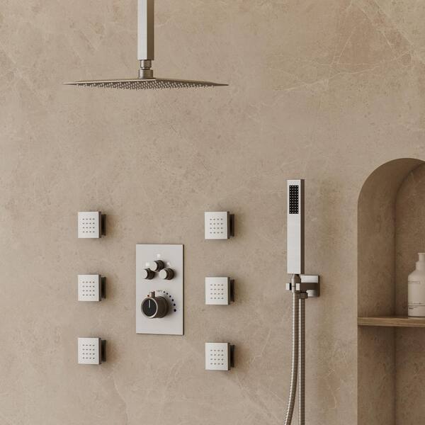 Cranach 7 Spray Patterns Thermostatic Shower System Ceiling Mount
