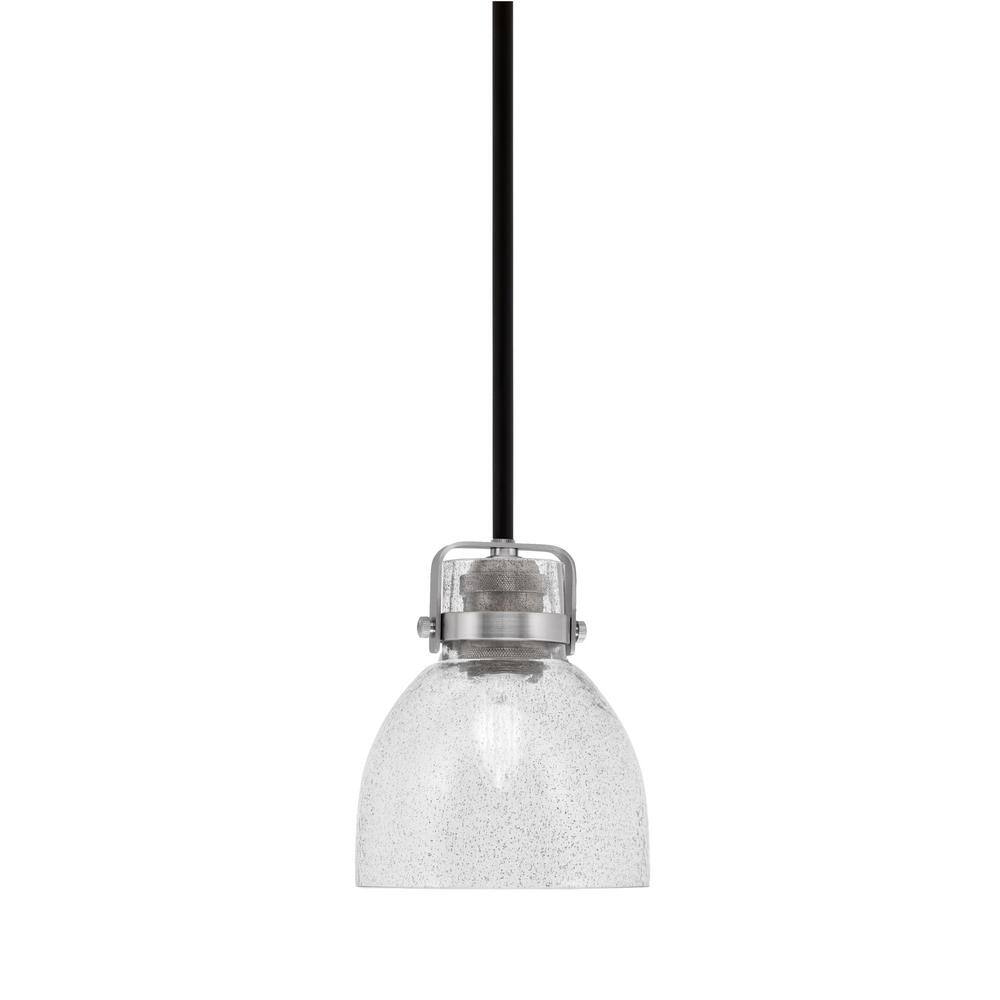 Decatur 60-Watt 1-Light Black and Nickel Light Mini Pendant with 6 in ...