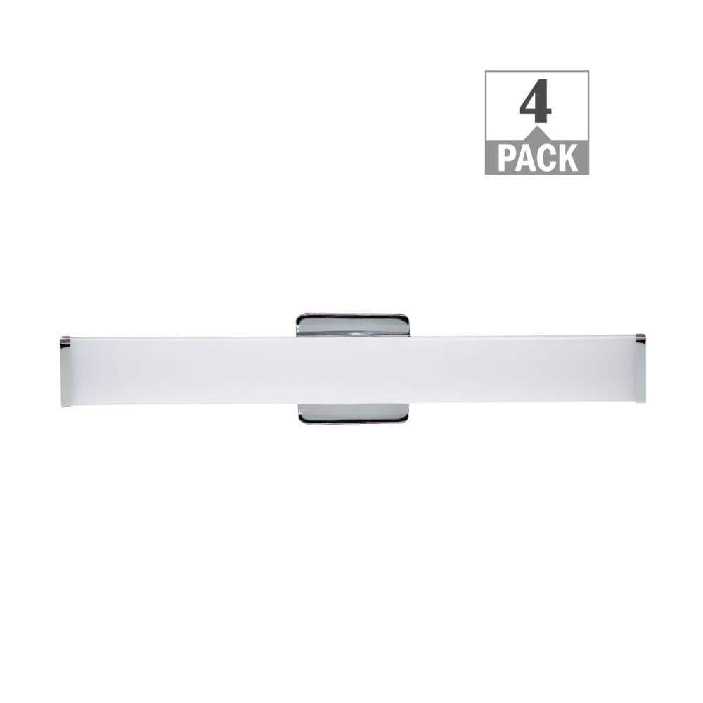 ETI LIGHTING 24 in. Chrome LED Vanity Light Bar Selectable Warm White ...
