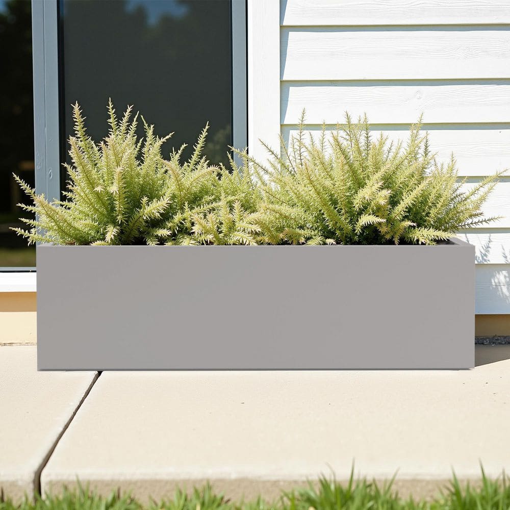 Dovelina Tall 35.83 in. Lx9 in. Wx9 in. H Rectangular Gray Metal ...