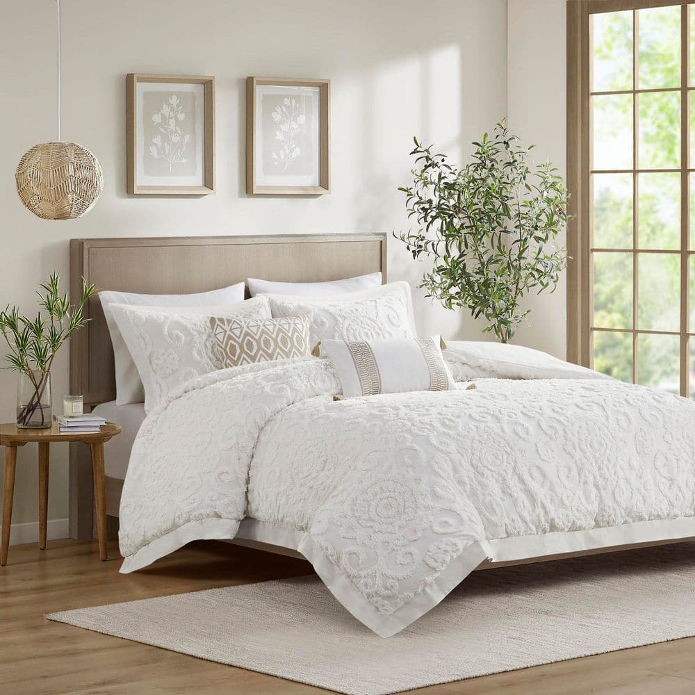HARBOR HOUSE Suzanna 3-Piece Ivory Cotton King Duvet Cover Set HH12 ...
