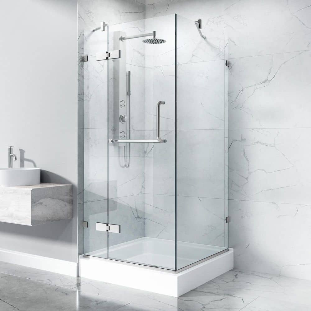 VIGO Monteray 36 in. L x 36 in. W x 79 in. H Frameless Pivot Square ...
