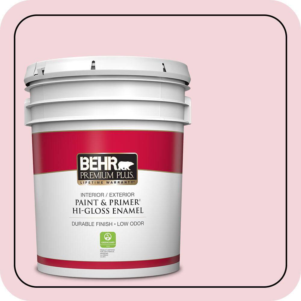 BEHR PREMIUM PLUS 5 gal. #P140-1 Summer Crush Hi-Gloss Enamel Interior ...