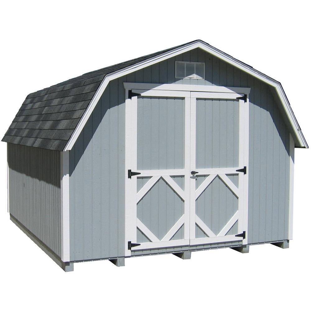 Little Cottage Co. Classic Gambrel 12 ft. x 12 ft. Wood Storage ...