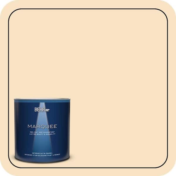 BEHR MARQUEE 1 qt. #QE-18 Moonglow Satin Enamel Interior Paint & Primer ...