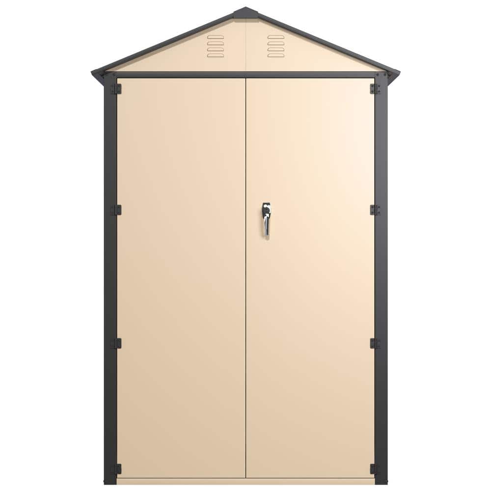 Lycvki 6 ft. x 4 ft. x 3 ft Antique Yellow and Gray Outdoor Lockable ...