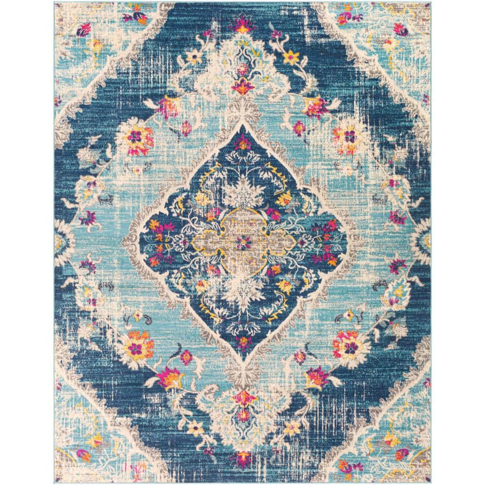Livabliss Marisol Blue 7 ft. 10 in. x 10 ft. Medallion Area Rug ...