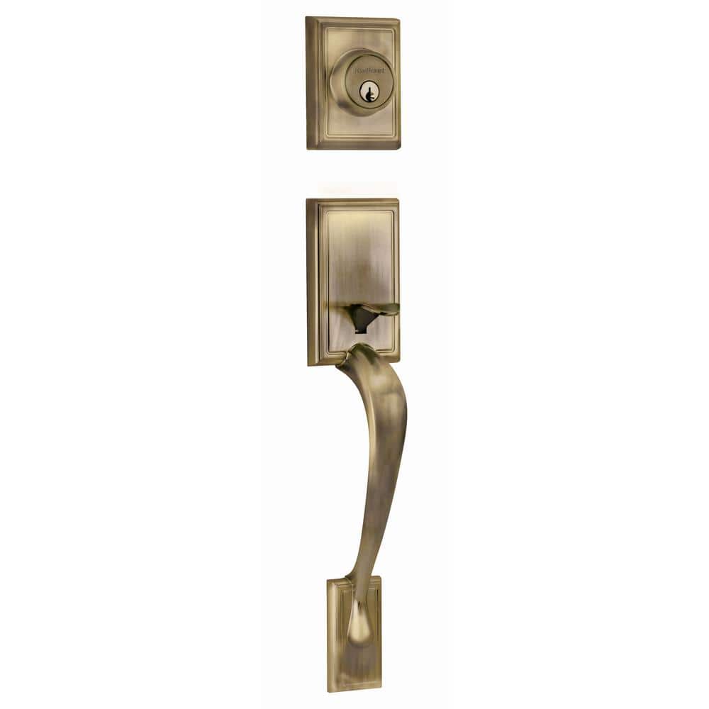 Kwikset Liberty Antique Brass Single Cylinder Door Handleset with ...