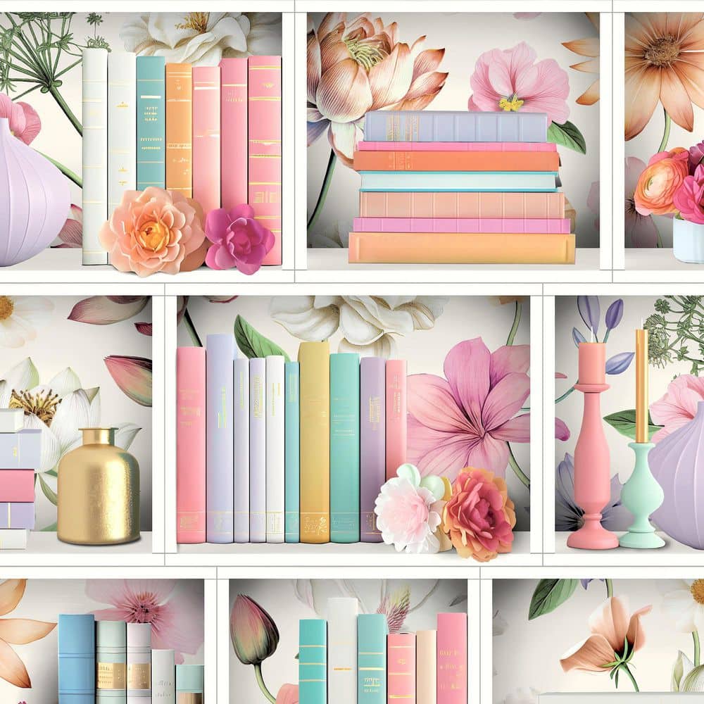 Veer Decor Blossom Shelves Multi Wallpaper Sample 8196-AE3-S - The Home ...