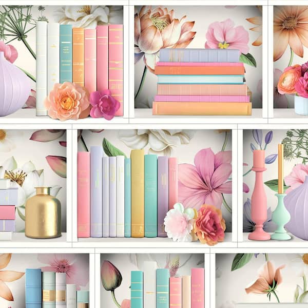 Veer Decor Blossom Shelves Multi Wallpaper Sample 8196-AE3-S - The Home ...