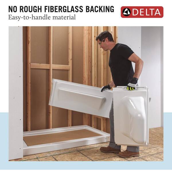 Delta Classic 500 Right Seat 60 in. x 32 in. x 75.88 in. H Alcove ...
