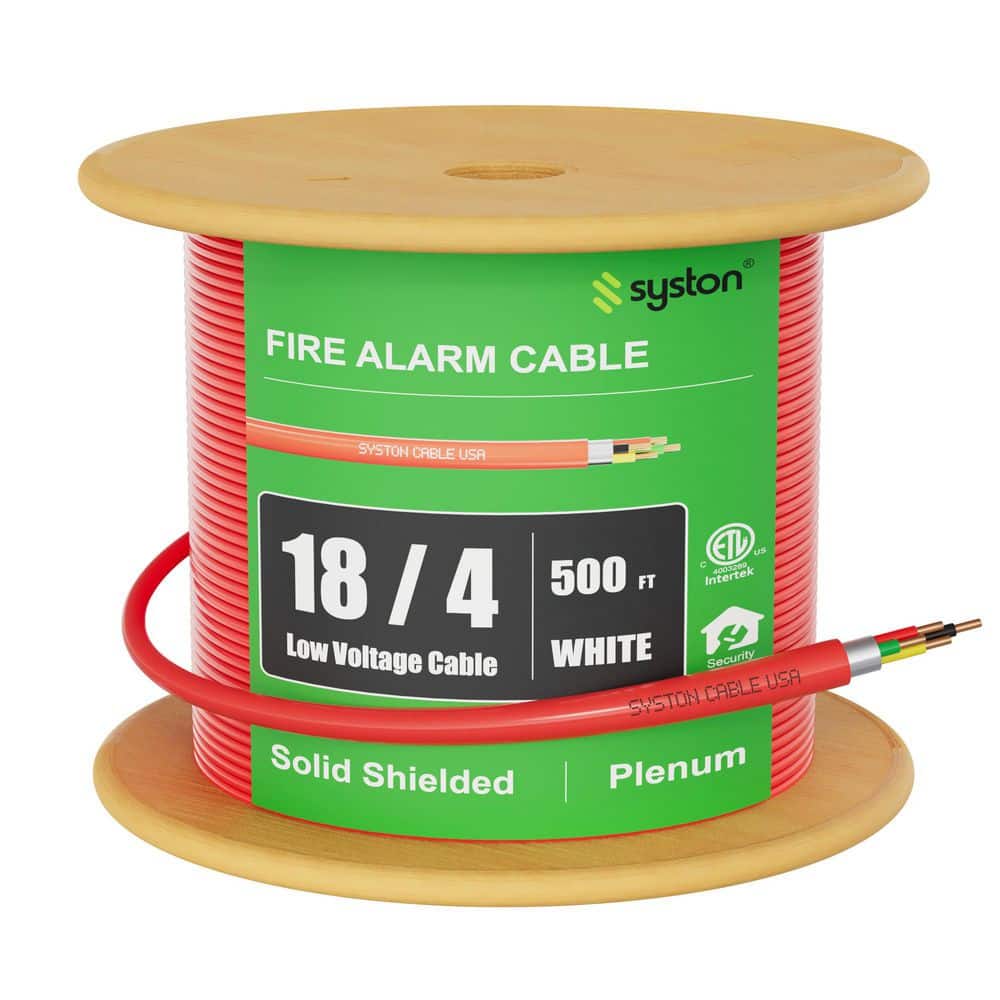 Syston Cable Technology 500 ft. 18/4 Red FPLP Plenum Rated Shielded ...