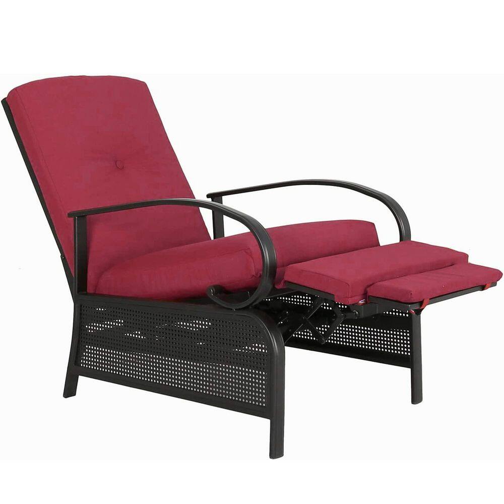 Cisvio Outdoor Metal Recliner Adjustable Patio Reclining Lounge Chair ...