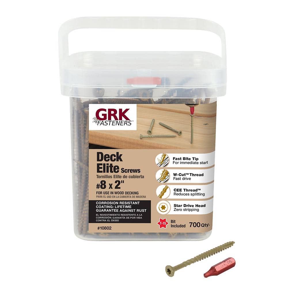 GRK Fasteners #8 x 2 in. Star Drive Bugle Head Deck Elite Wood Deck ...