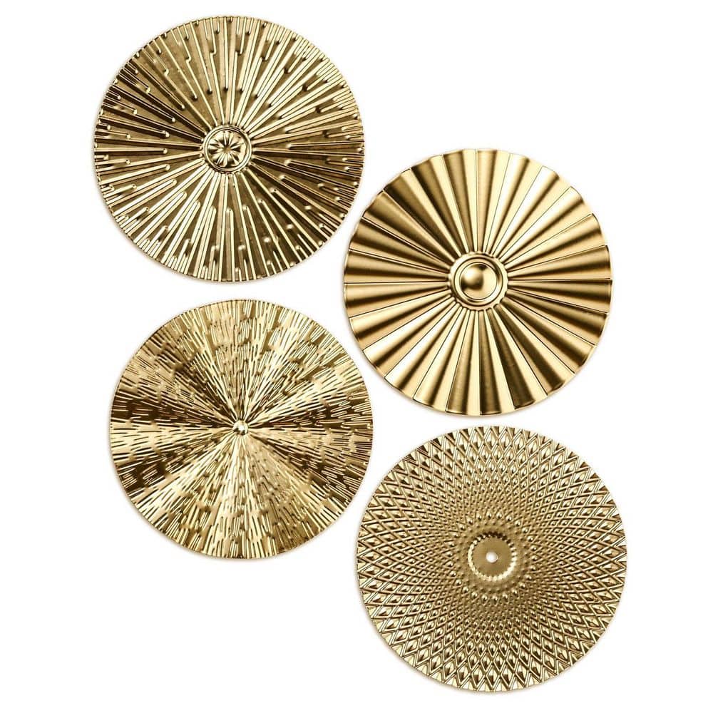 OGETFUUR 4-Piece 11.8 in. Metal Wall Art Decor Sunburst Hanging Metal ...