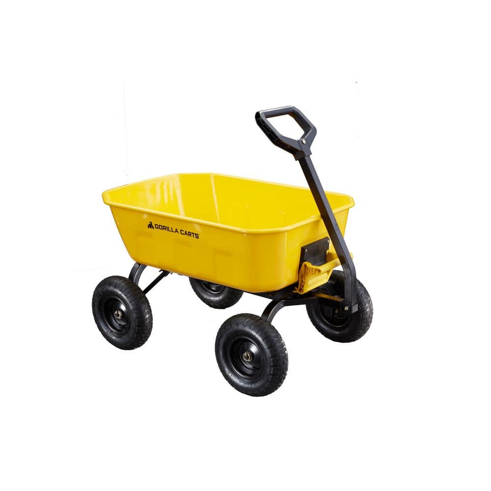 GORILLA CARTS 8 cu. ft. Steel Dump Garden Cart, 39 in. x 28 in. Steel Bed, 1200 lbs. Capacity ...