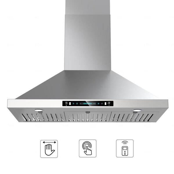 INATECK 30 in. 600 CFM Convertible Wall Mount Range Hood with Remote ...