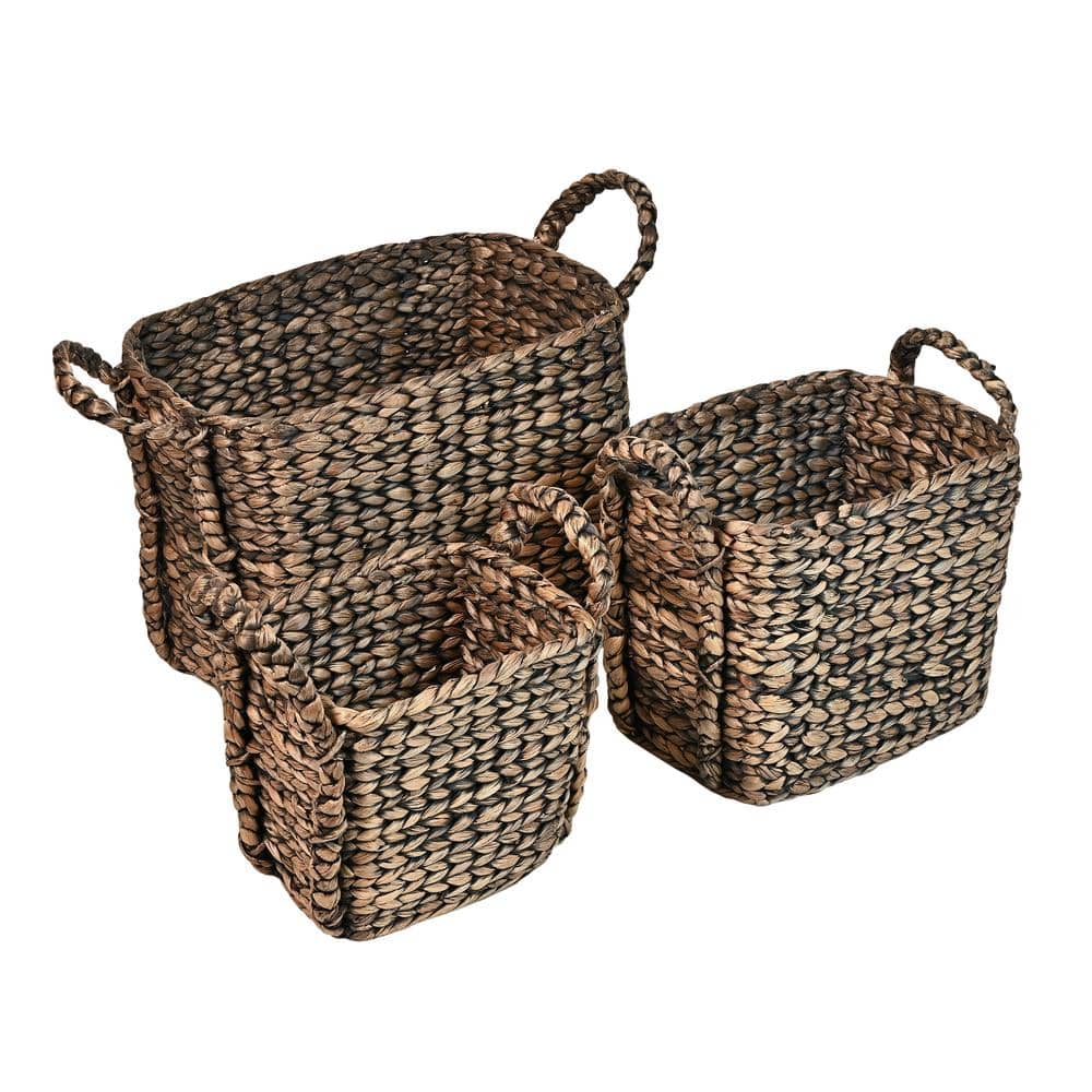 happimess Clara 16.14 in. x 16.93 in. Wood/Hyacinth Rectangle Storage ...
