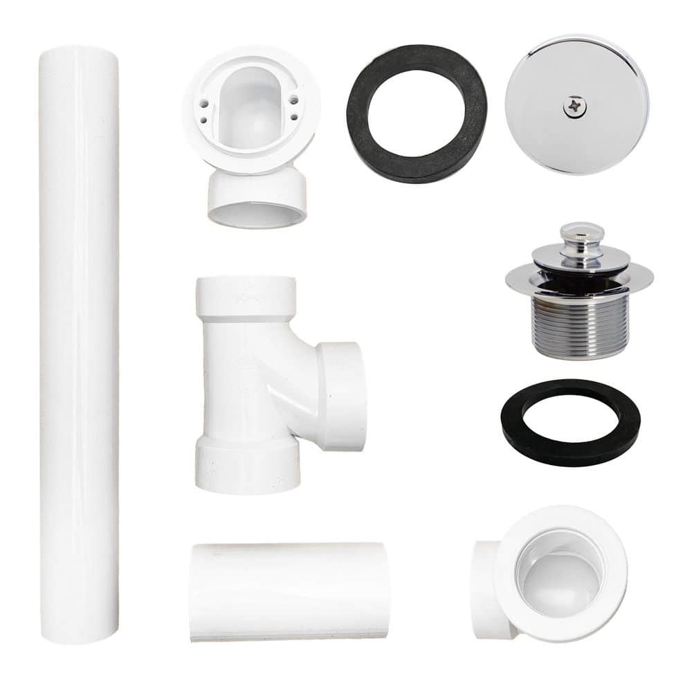 Westbrass 14" Sch. 40 PVC Bath Waste & Overflow Assembly with One-Hole ...