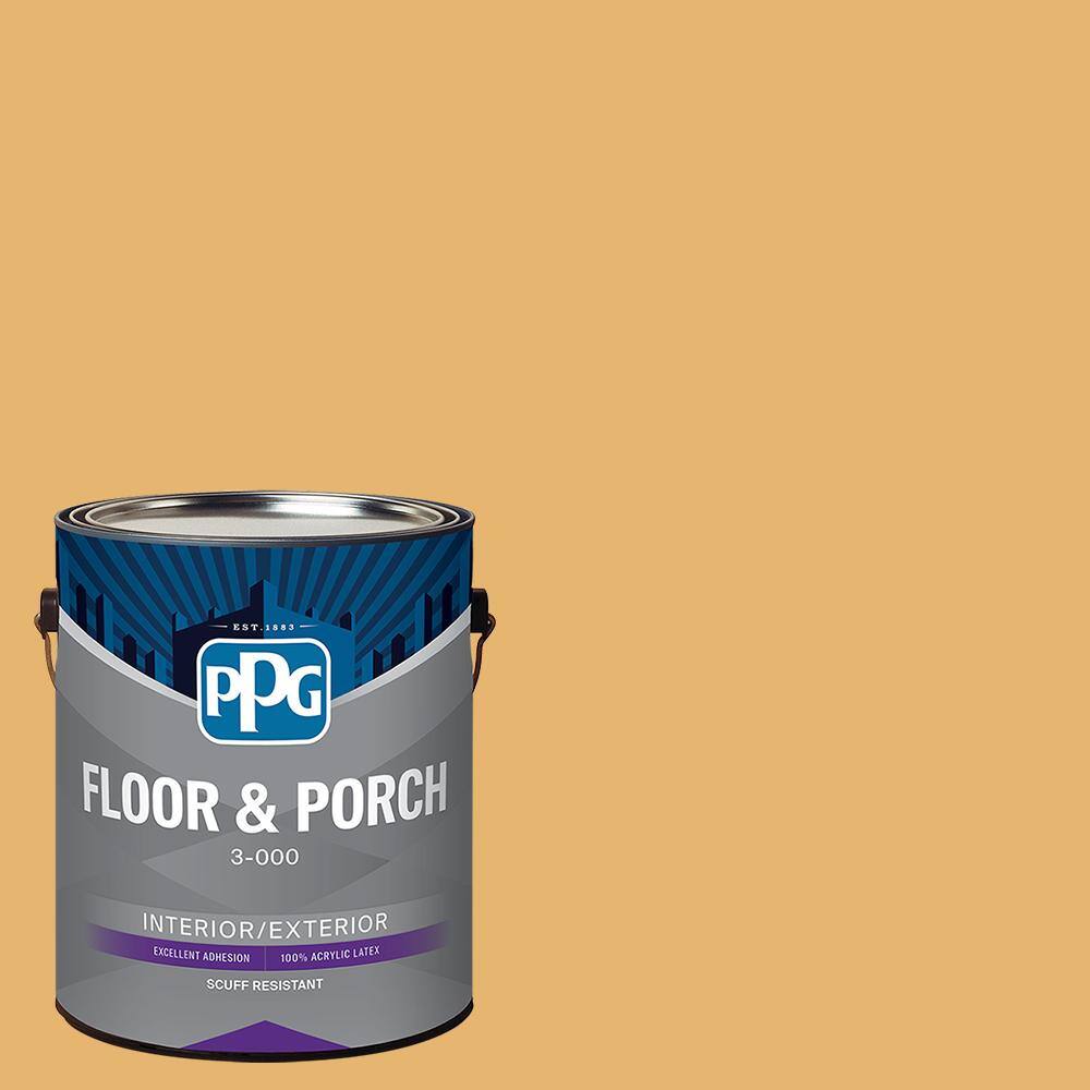 PPG 1 gal. PPG12-08 Bold Butterscotch Satin Interior/Exterior Floor and ...