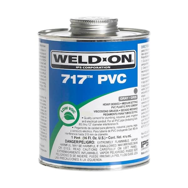 Weld-On 16 oz. PVC 717 Heavy Duty Low VOC Cement in Gray-10148 - The ...