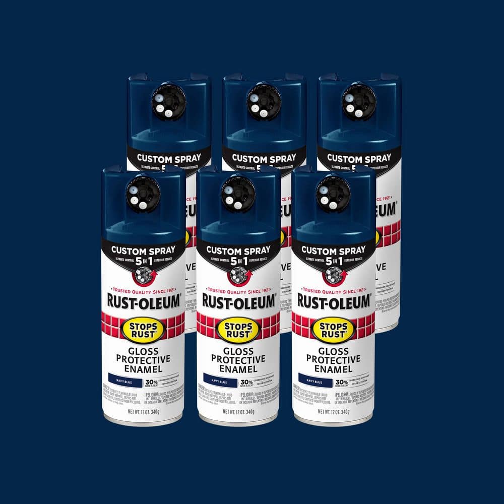 Rust-Oleum Stops Rust 12 oz. Custom Spray 5-in-1 Gloss Navy Spray Paint ...