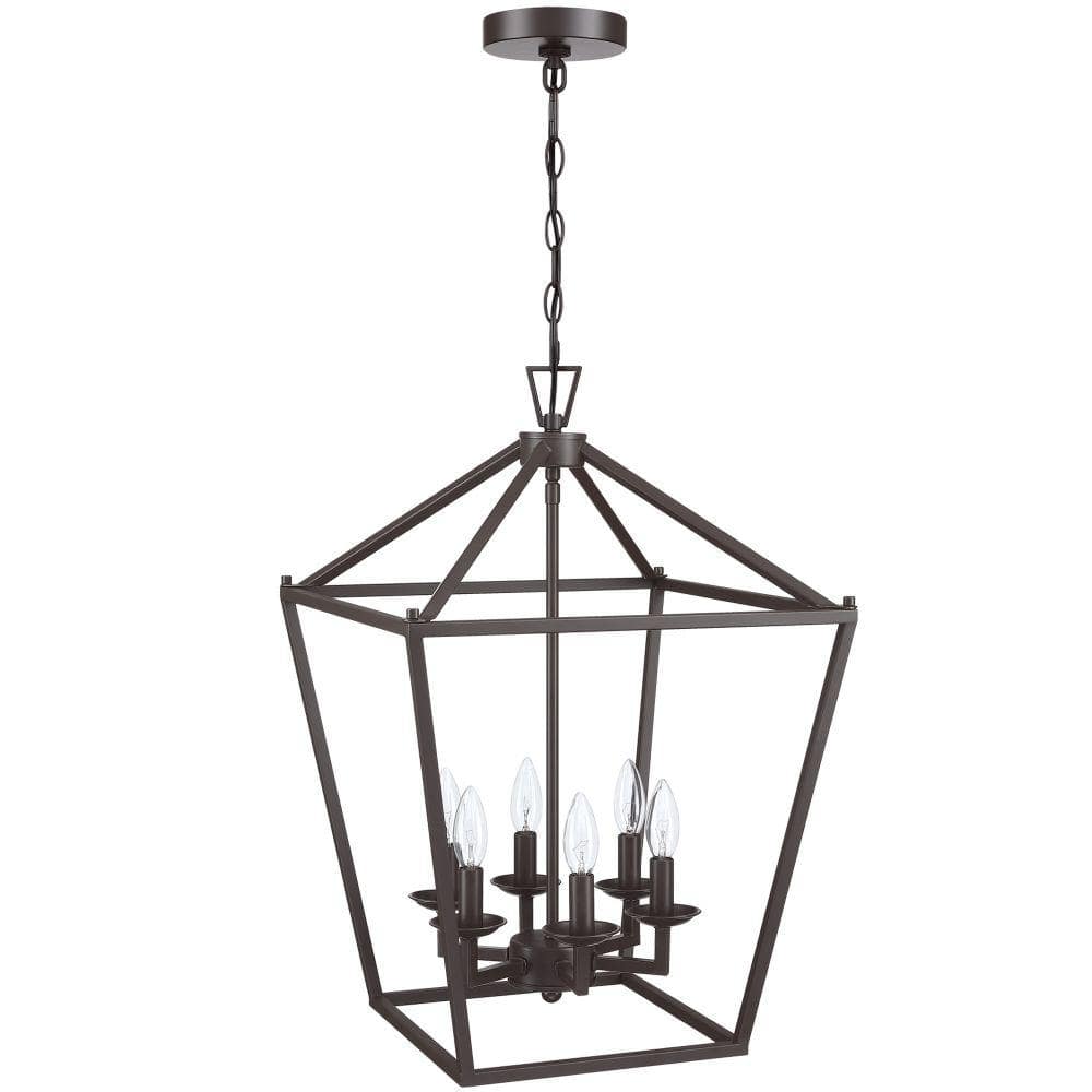 Amucolo 6-Light Bronze Lantern Chandelier Light Fixture Yead-CYD0-H62 ...