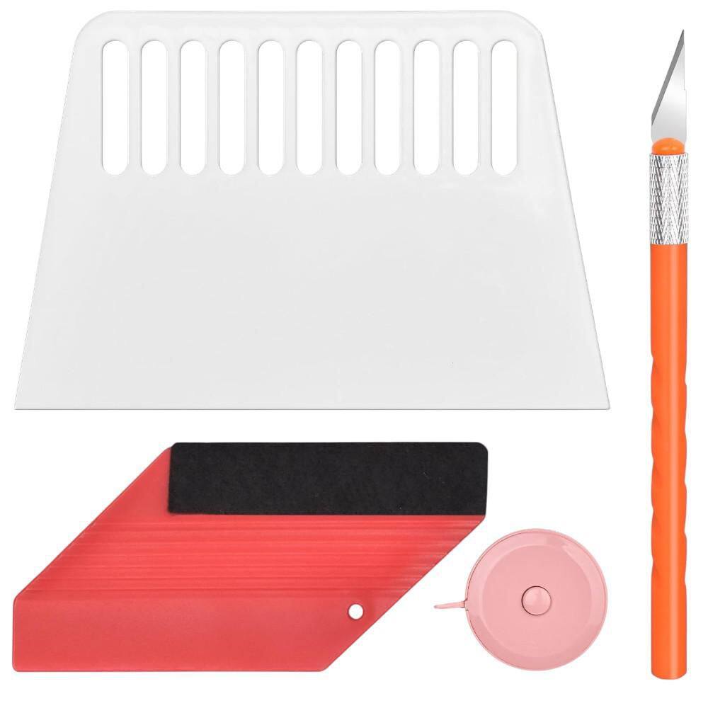 4-Piece Peel and Stick Wallpaper Smoothing Tool Kit w/ Squeegee, Felt ...