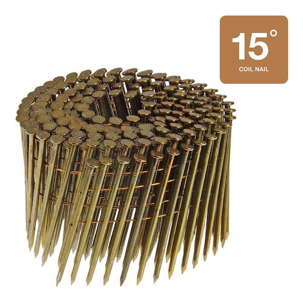 Grip Rite 3 in. x 0.120 in. 15 Wire Collated Bright Coated Smooth Shank Framing Nails 2500 per Pack GRC10PD The Home Depot