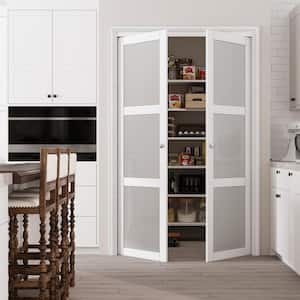 ARK DESIGN 30 in. x 80 in. Frosted Glass Solid Core MDF Bi-fold Door ...