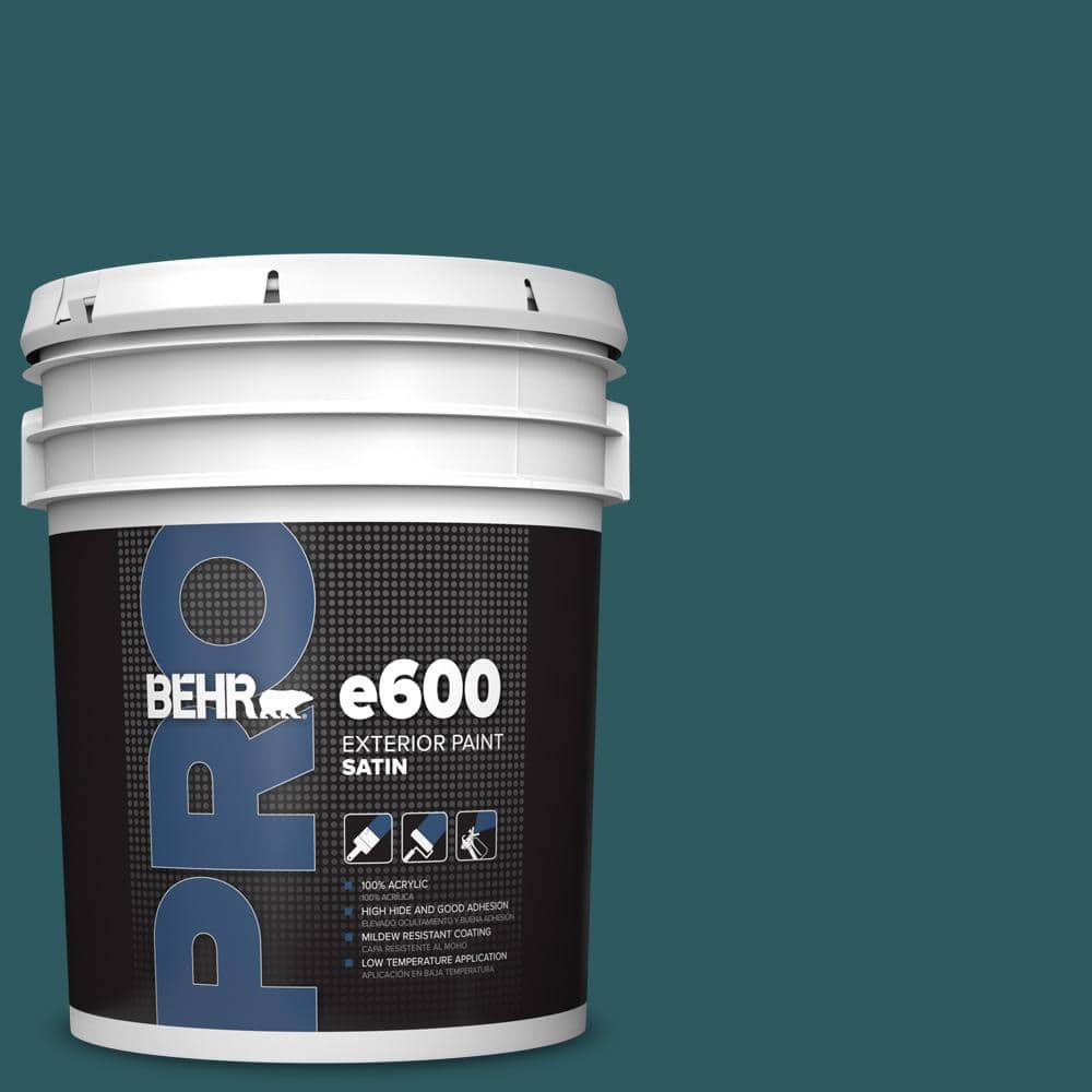 BEHR PRO 5 gal. #QE-47 Petro Blue Satin Exterior Paint PR64305 - The ...