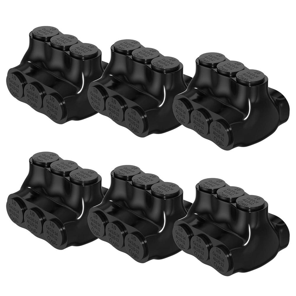 Ahfiwaso 1/0-14 AWG Wire Range 3 Port Dual Entry Insulated Splice Multi ...