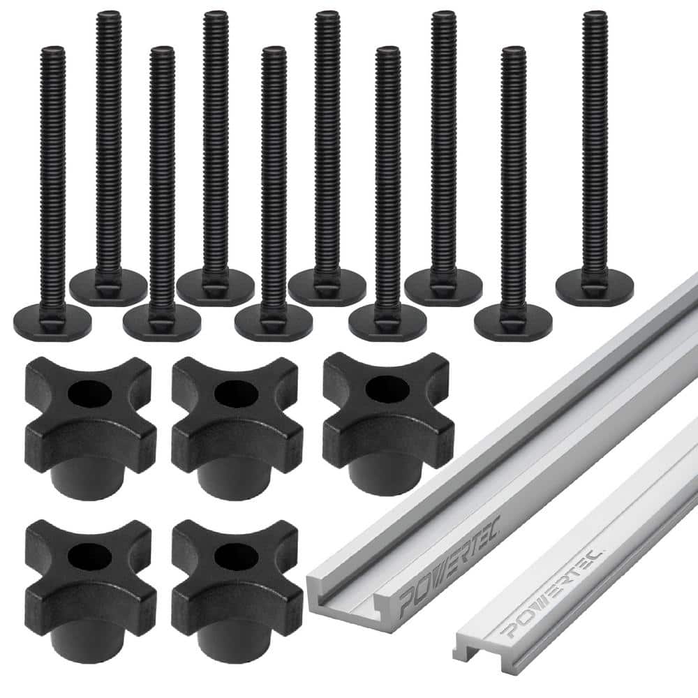 ‎POWERTEC 32 in. Miter T-Track with Miter T-Bar, 5/16 in.-18 x 3 in ...