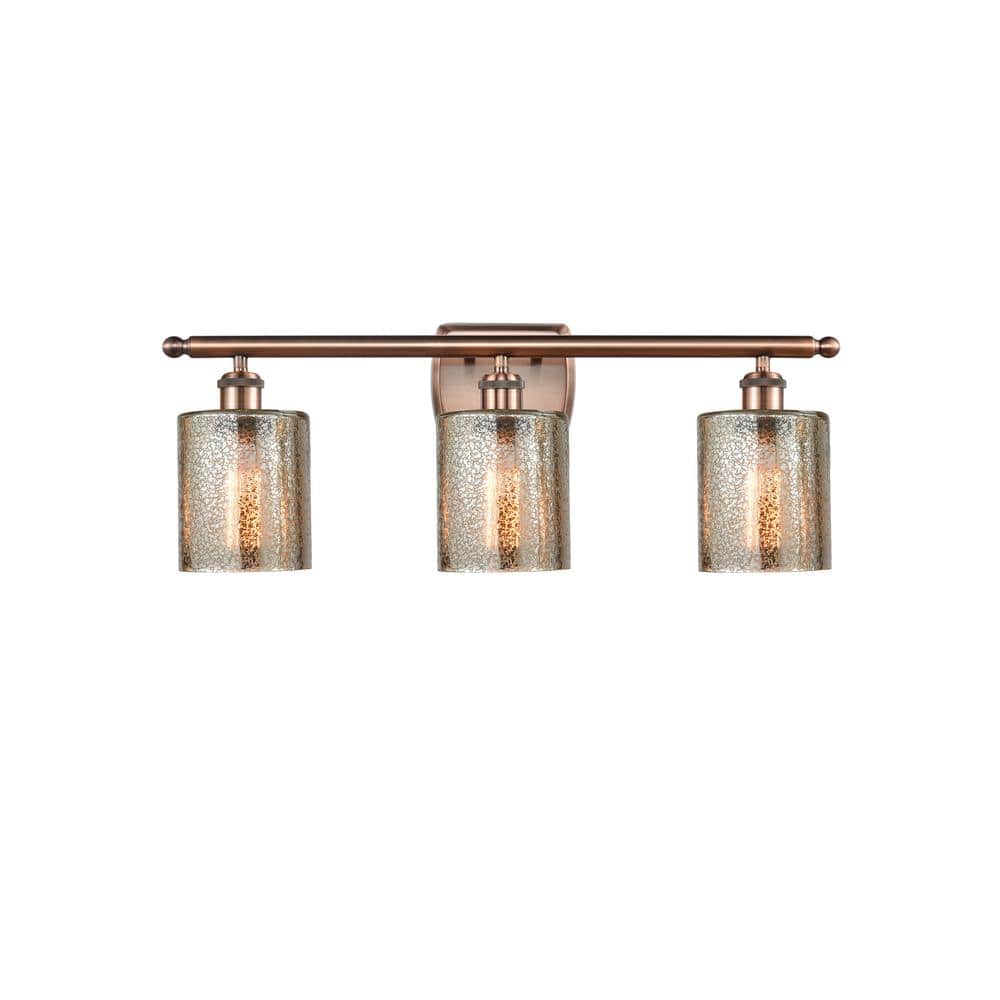 Innovations Cobbleskill 26 in. 3-Light Mercury, Antique Copper Vanity ...