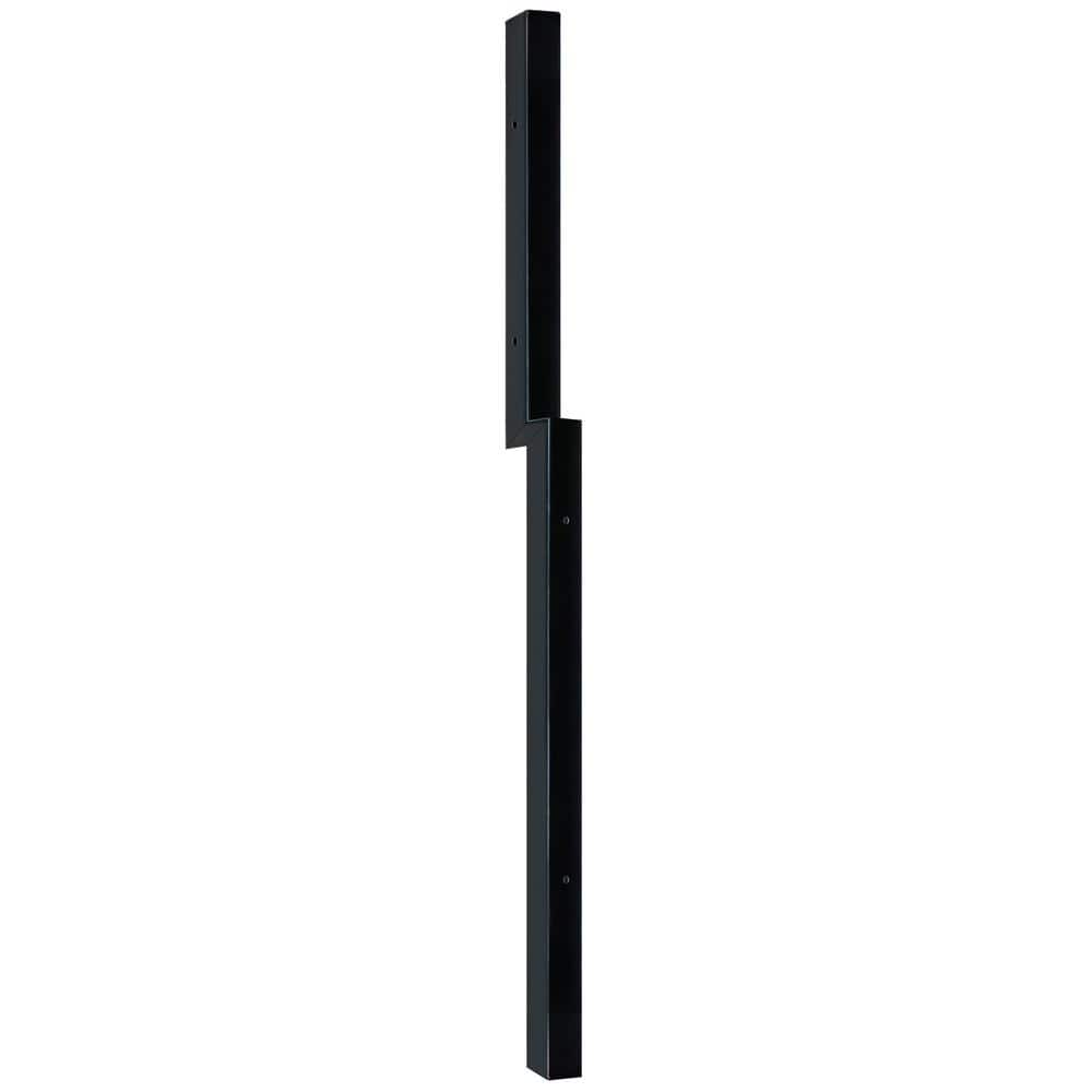OUTDECO 39 in. x 1 in. Black Galvanized Steel Fence Extension Leg for ...