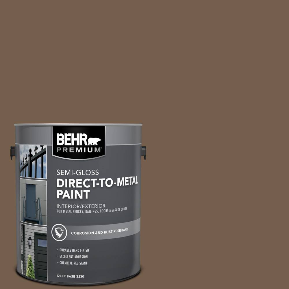 BEHR PREMIUM 1 gal. #MS-46 Chestnut Brown Semi-Gloss Direct to Metal ...