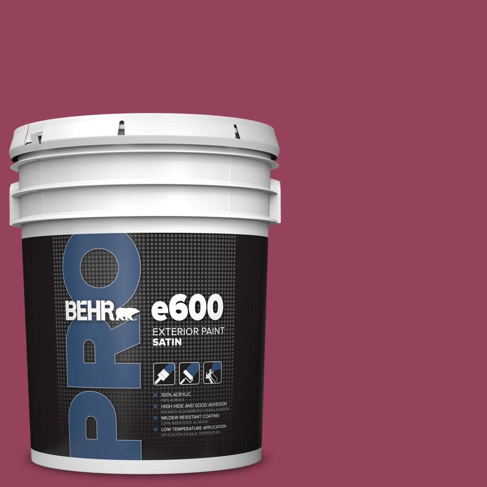 BEHR PRO 5 gal. #110B-7 Raspberry Pudding Satin Exterior Paint PR64305 ...