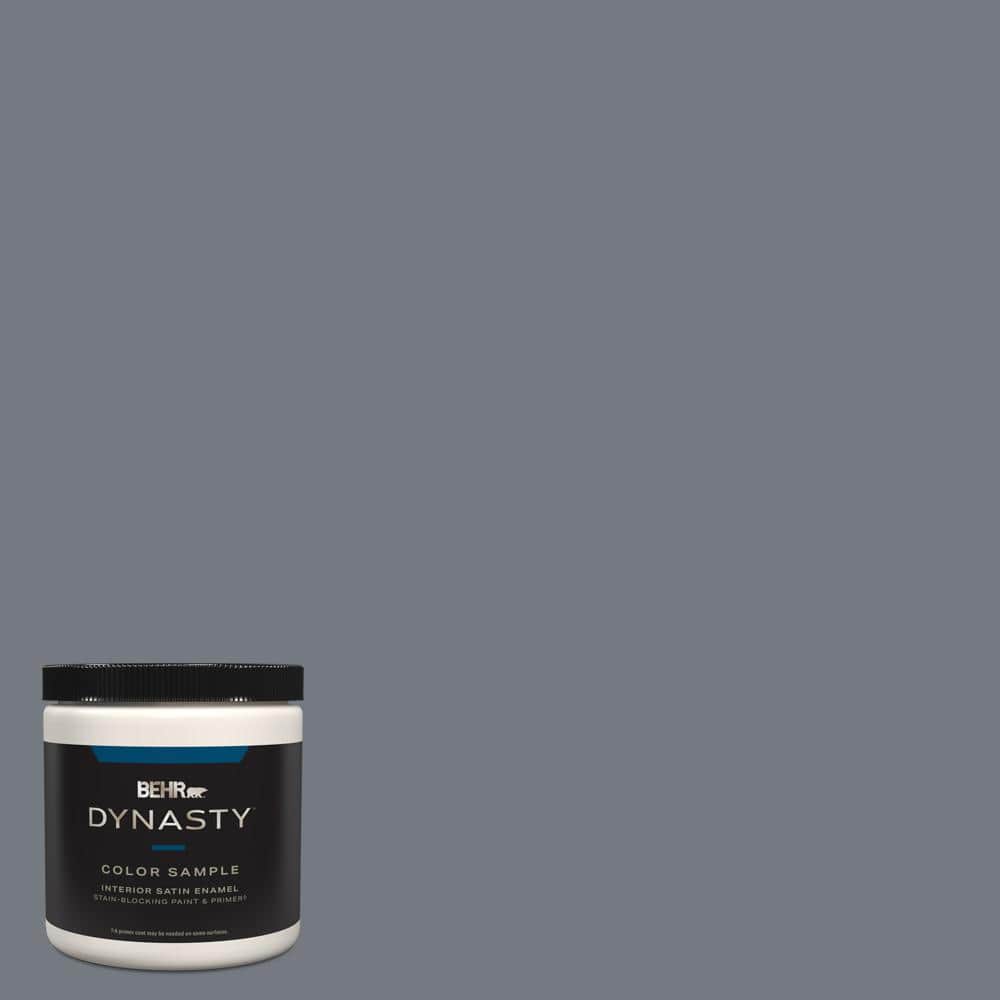 BEHR DYNASTY 8 oz. #N510-5 Liquid Mercury Color One-Coat Hide Satin ...