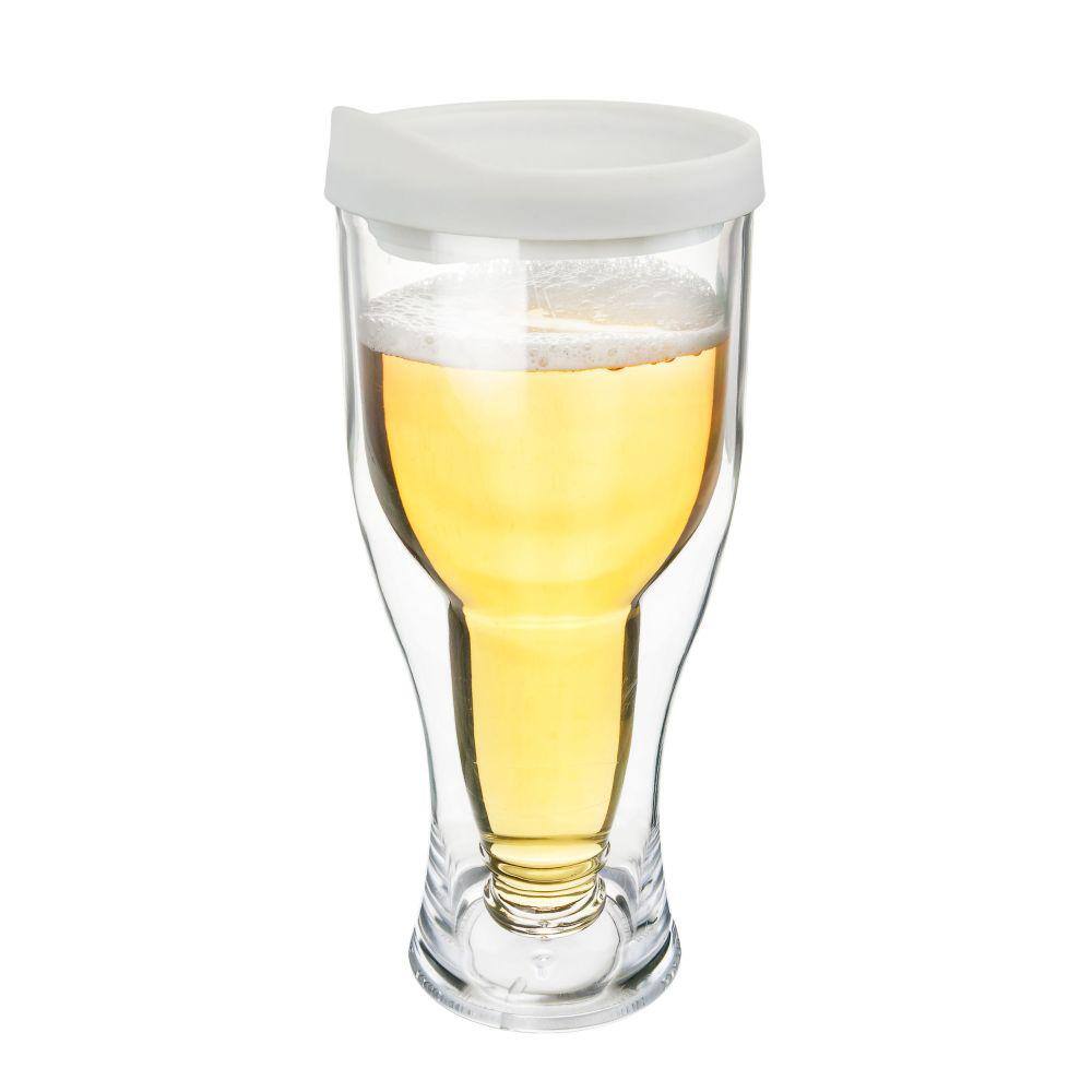Southern Homewares White Lid 14 oz. Double Wall Acrylic Beer Tumbler-SH ...