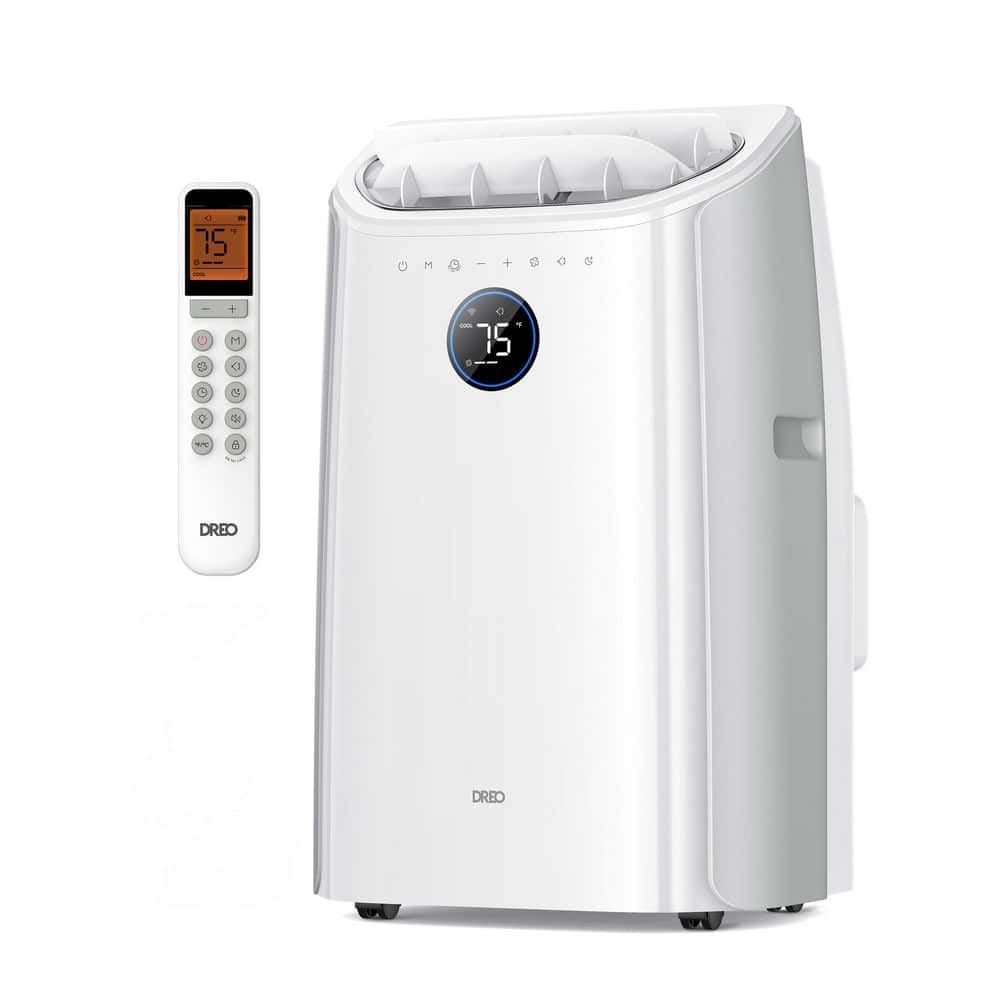 DREO 12000 BTU ASHRAE (8000 BTU SACC) Smart Portable AC Unit w/Drainage ...