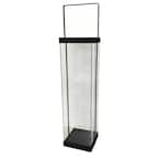 Hampton Bay 14 in. Black Metal and Glass Outdoor Patio Lantern-HD19031L ...