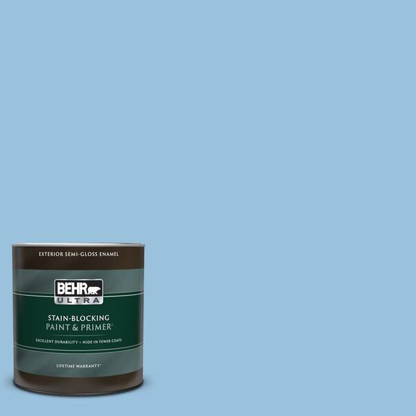 BEHR ULTRA 1 qt. #M520-3 Charismatic Sky Semi-Gloss Enamel Exterior ...