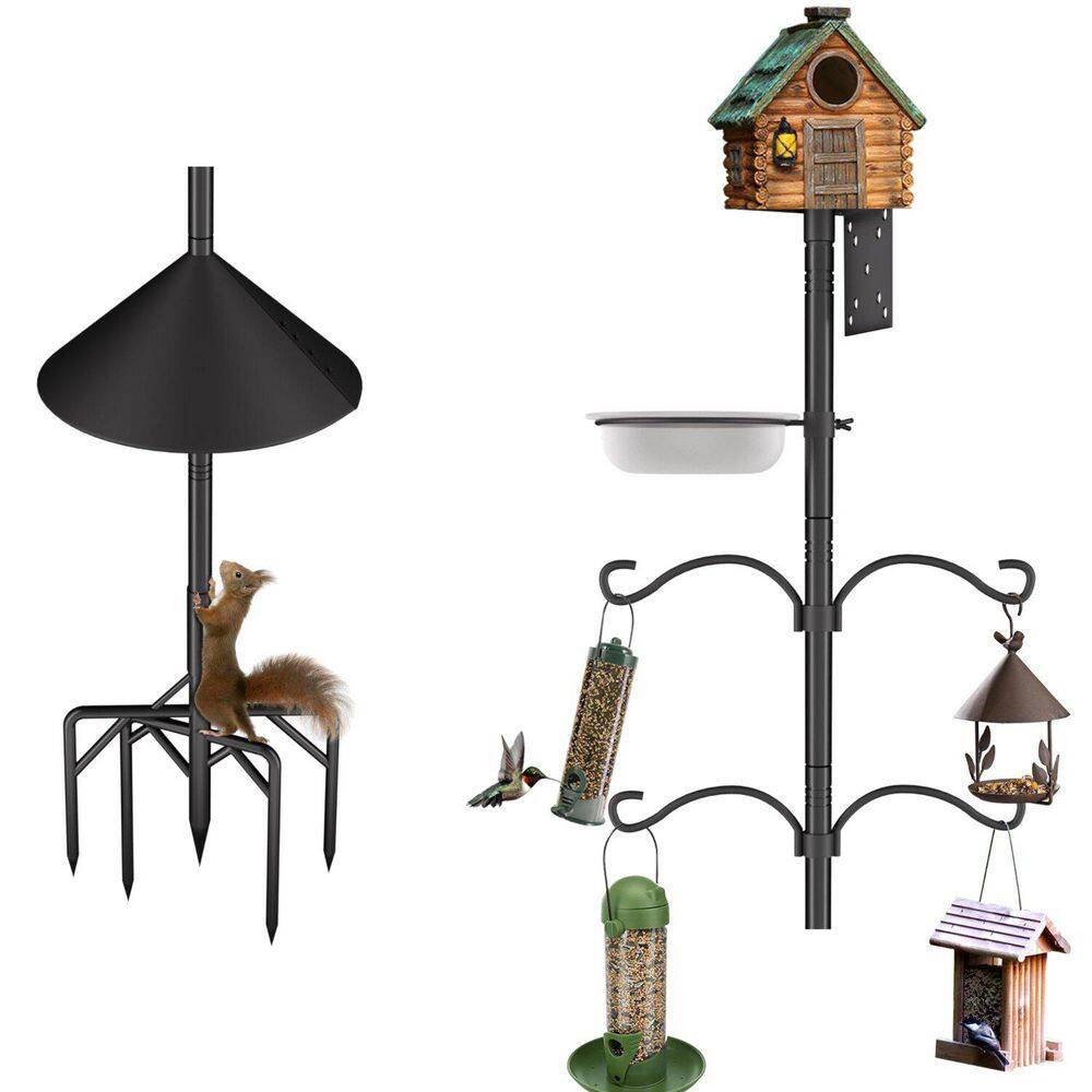 95 in. Metal Shepard's Hooks for Outdoor, Bird Feeder Pole Stand ...